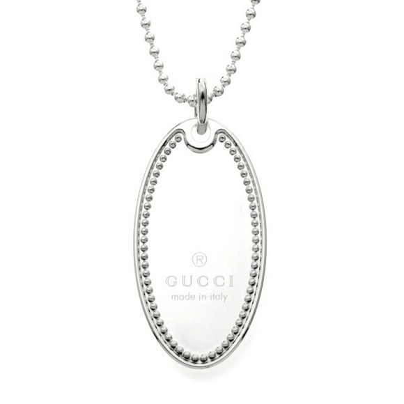 Gucci | Bags | Gucci Oval Tag Pendant Necklace Sterling Silver | Poshmark